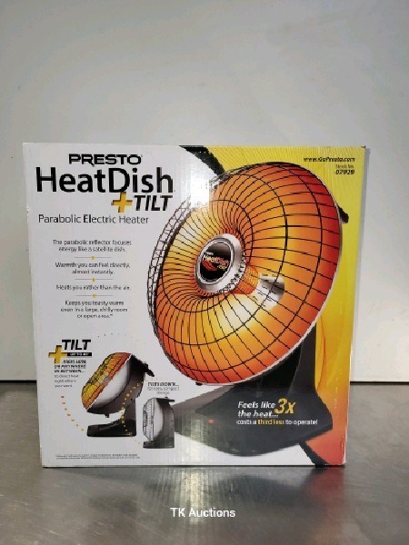 TK Auctions - Presto HeatDish +Tilt Parabolic Heater