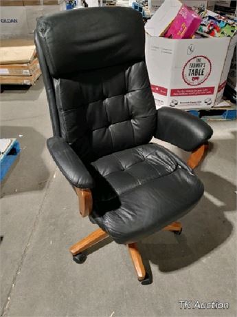 TK Auctions - Tuscany Top Grain Leather High Back Executive Office Chair