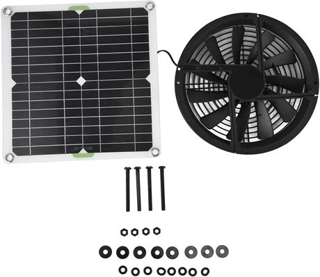 TK Auctions - 10in 100W Waterproof Solar Panel Vent Fan for Chicken ...
