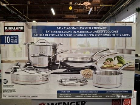 Kirkland Signature 10piece 5ply Clad Stainless Steel Cookware