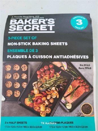 TK Auctions - Bakers Secret Premium Non-Stick Baking Sheets 2 pack