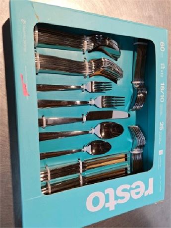 TK Auctions - Gourmet Settings Resto Flatware Set, 60 piece