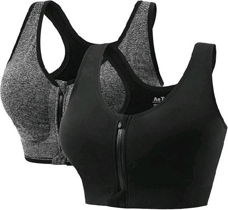 TK Auctions - AoOnZan 2 Pack Sports Bras for Women High Impact