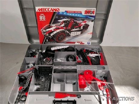 TK Auctions - Meccano, 27-in-1 Motorized Supercar STEM Model Building Kit