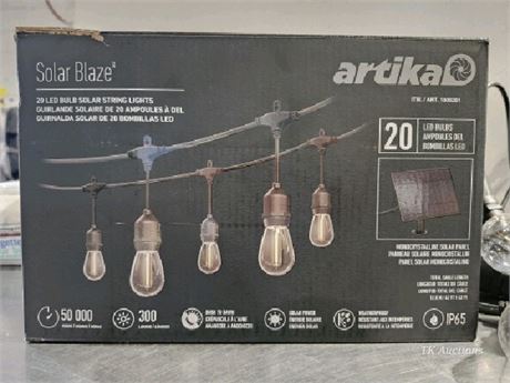 TK Auctions - Artika Blaze LED Outdoor Solar String Lights