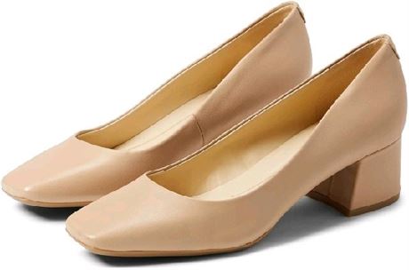 TK Auctions - Low Chunky Block Heels Pumps for Women, 9.5