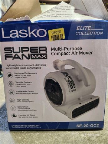 TK Auctions - Lasko Super Fan Max 1/5 HP Air Mover