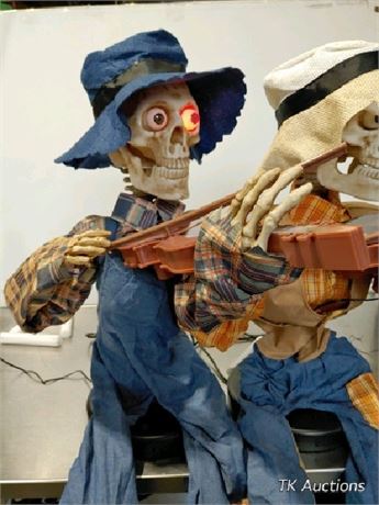 TK Auctions - Halloween Animated Fiddler Skeletons