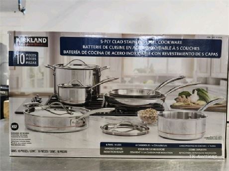 Kirkland Signature 10piece 5ply Clad Stainless Steel Cookware