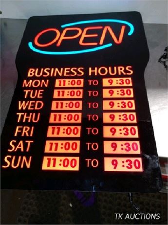 TK Auctions - Newon Led Open Sign with Programmable Business Hours and ...