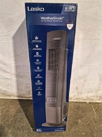 TK Auctions - Lasko WeatherShield Tower Fan