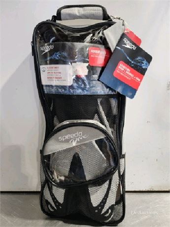 TK Auctions - Speedo Dive Adventure Snorkel + Fins, Adult 9-11 shoe