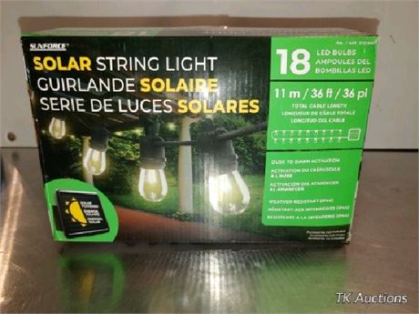 TK Auctions - Sunforce 36 ft. Solar LED String Lights