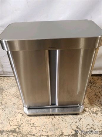 TK Auctions - Simplehuman 58L Dual Compartment Step Can
